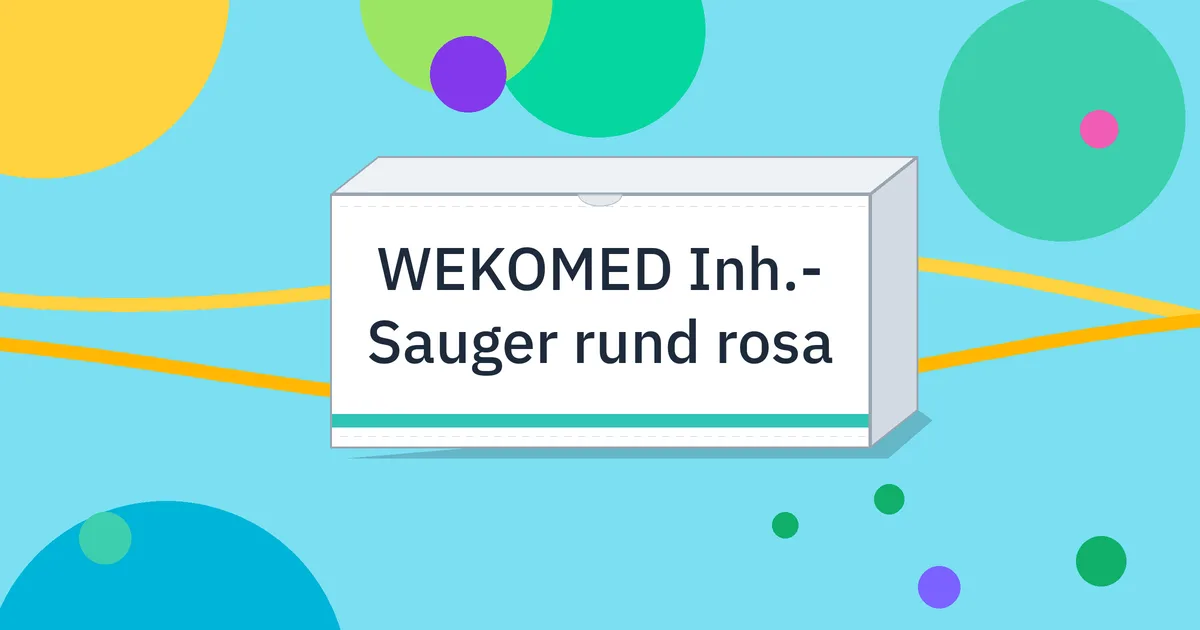 Symbolbild: Packung mit der Aufschrift WEKOMED Inh.-Sauger rund rosa (PZN 04921547) – Verfügbarkeit und Bezug in Apotheken in Frankfurt am Main