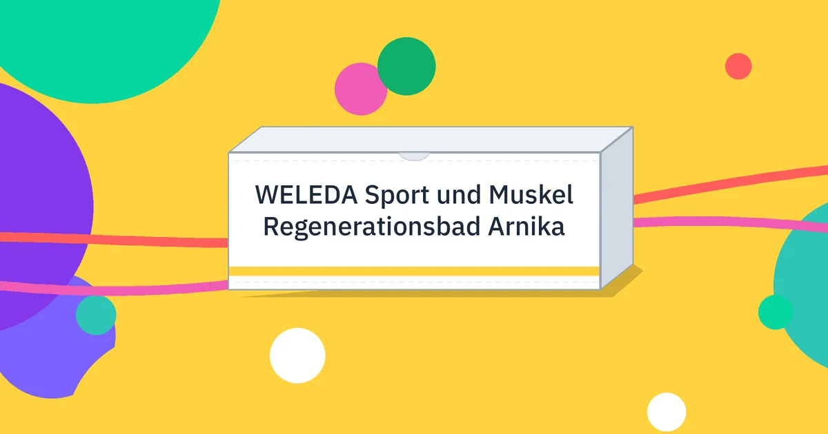 Symbolbild: Packung mit der Aufschrift WELEDA Sport und Muskel Regenerationsbad Arnika (PZN 18503032) – Verfügbarkeit und Bezug in Apotheken in Frankfurt am Main