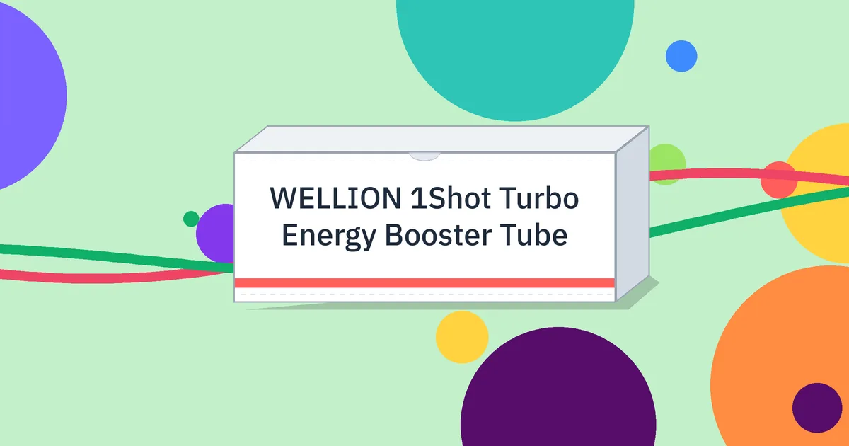 Symbolbild: Packung mit der Aufschrift WELLION 1Shot Turbo Energy Booster Tube (PZN 11035349) – Verfügbarkeit und Bezug in Apotheken in Frankfurt am Main