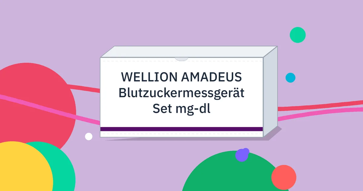 Symbolbild: Packung mit der Aufschrift WELLION AMADEUS Blutzuckermessgerät Set mg-dl (PZN 20647910) – Verfügbarkeit und Bezug in Apotheken in Frankfurt am Main