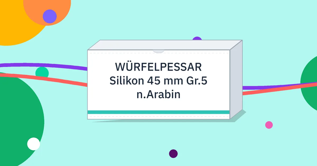 Symbolbild: Packung mit der Aufschrift WÜRFELPESSAR Silikon 45 mm Gr.5 n.Arabin (PZN 14324232) – Verfügbarkeit und Bezug in Apotheken in Frankfurt am Main