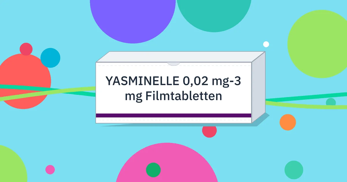 Symbolbild: Packung mit der Aufschrift YASMINELLE 0,02 mg-3 mg Filmtabletten (PZN 00414434) – Verfügbarkeit und Bezug in Apotheken in Frankfurt am Main