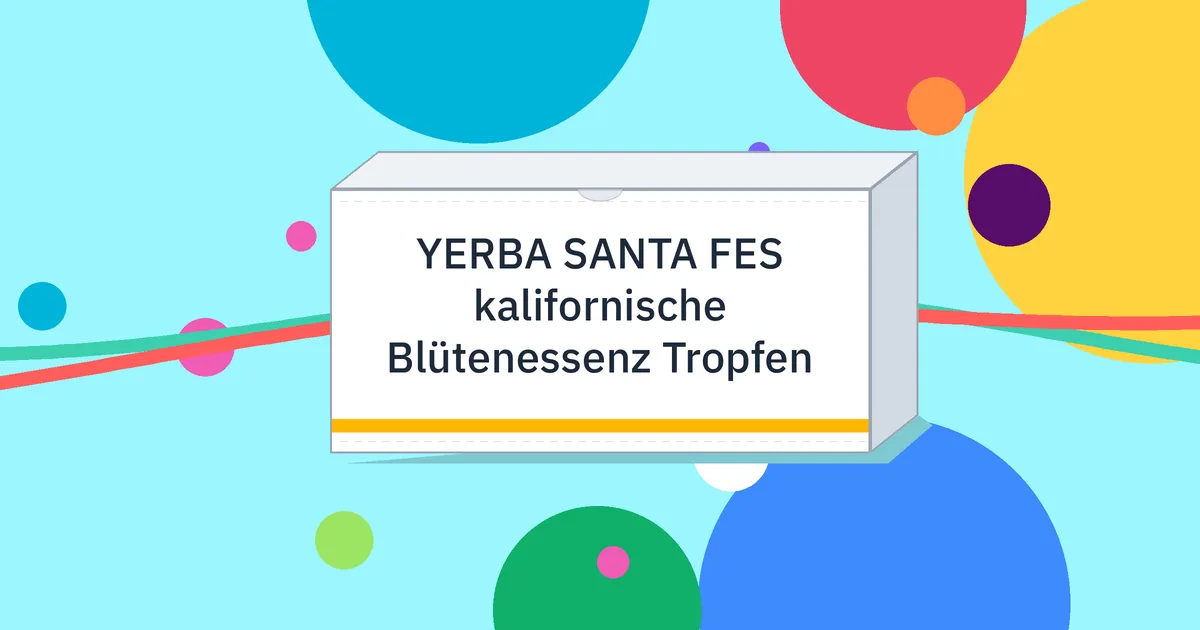 Symbolbild: Packung mit der Aufschrift YERBA SANTA FES kalifornische Blütenessenz Tropfen (PZN 09172978) – Verfügbarkeit und Bezug in Apotheken in Frankfurt am Main