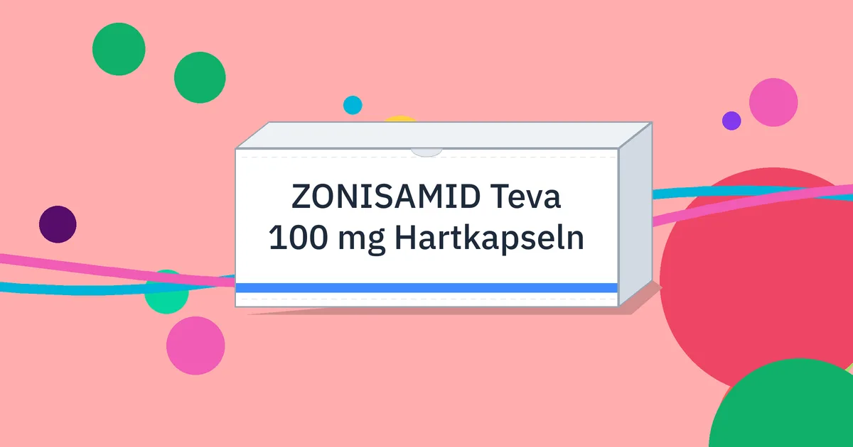Symbolbild: Packung mit der Aufschrift ZONISAMID Teva 100 mg Hartkapseln (PZN 18031030) – Verfügbarkeit und Bezug in Apotheken in Frankfurt am Main