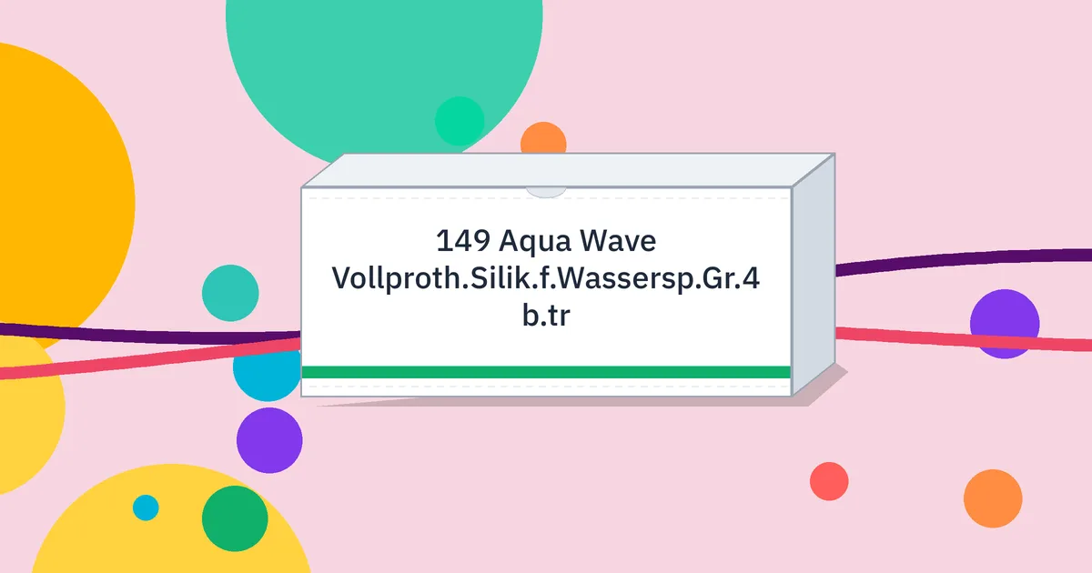 Symbolbild: Packung mit der Aufschrift 149 Aqua Wave Vollproth.Silik.f.Wassersp.Gr.4 b.tr (PZN 19182446) – Verfügbarkeit und Bezug in Apotheken in Frankfurt am Main