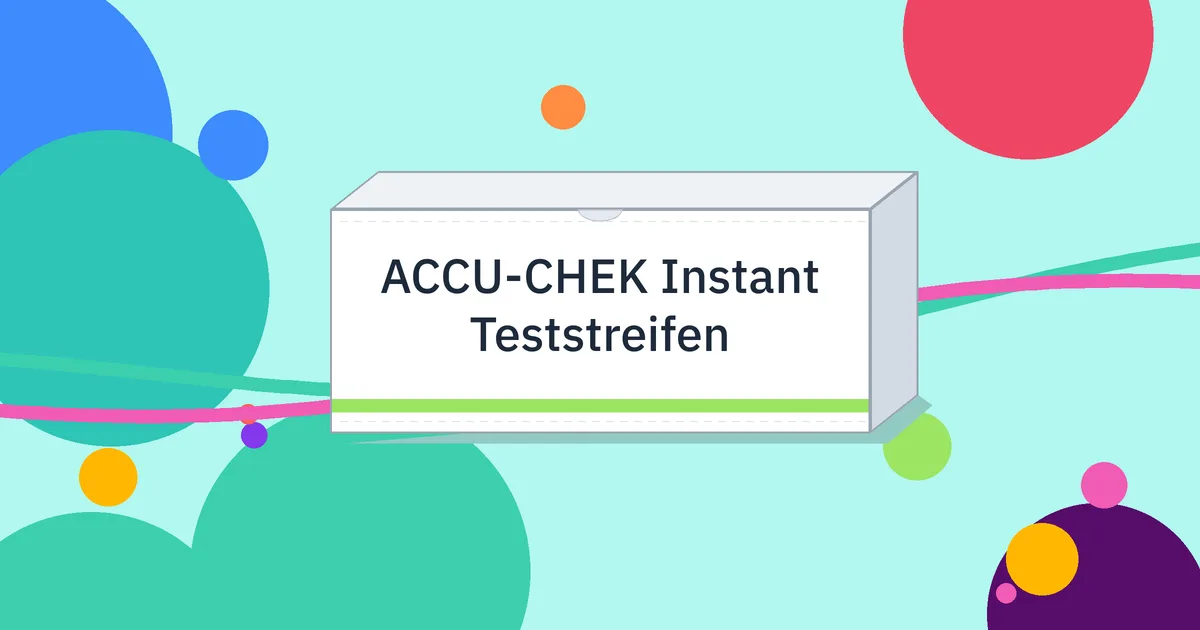 Symbolbild: Packung mit der Aufschrift ACCU-CHEK Instant Teststreifen (PZN 18828538) – Verfügbarkeit und Bezug in Apotheken in Frankfurt am Main