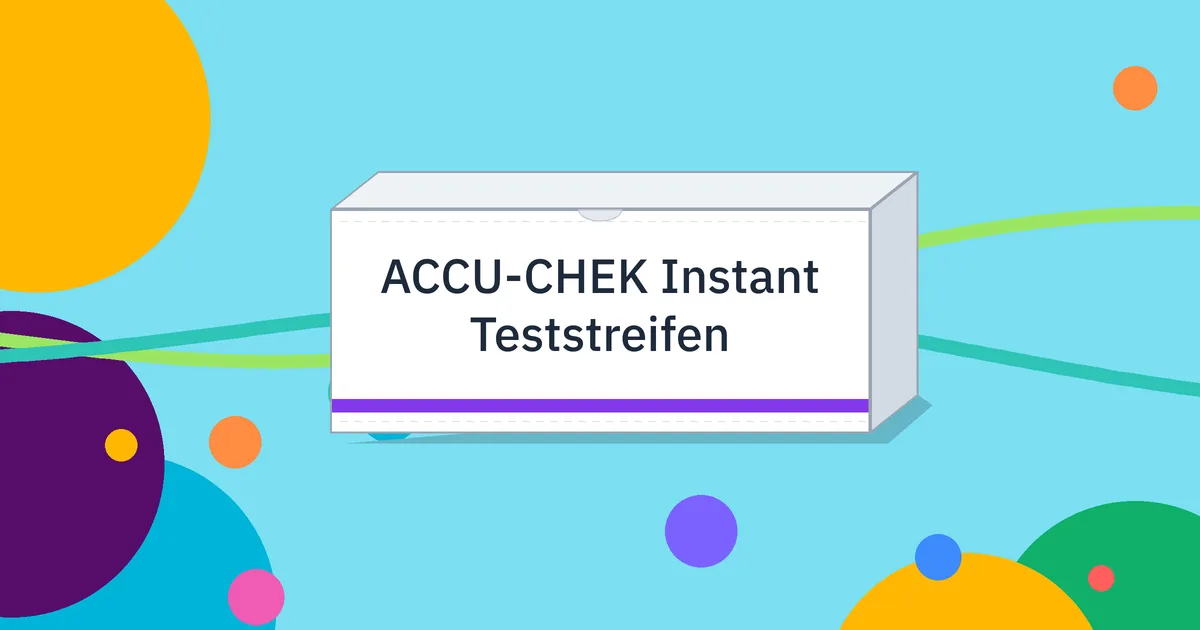 Symbolbild: Packung mit der Aufschrift ACCU-CHEK Instant Teststreifen (PZN 20109153) – Verfügbarkeit und Bezug in Apotheken in Frankfurt am Main