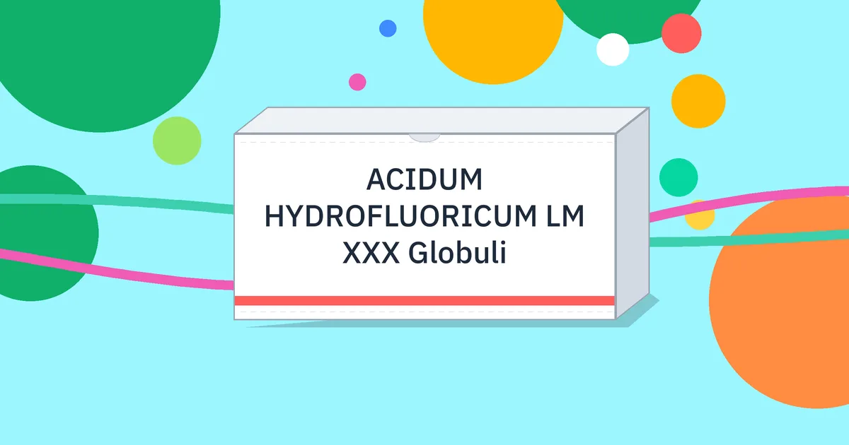 Symbolbild: Packung mit der Aufschrift ACIDUM HYDROFLUORICUM LM XXX Globuli (PZN 04500662) – Verfügbarkeit und Bezug in Apotheken in Frankfurt am Main