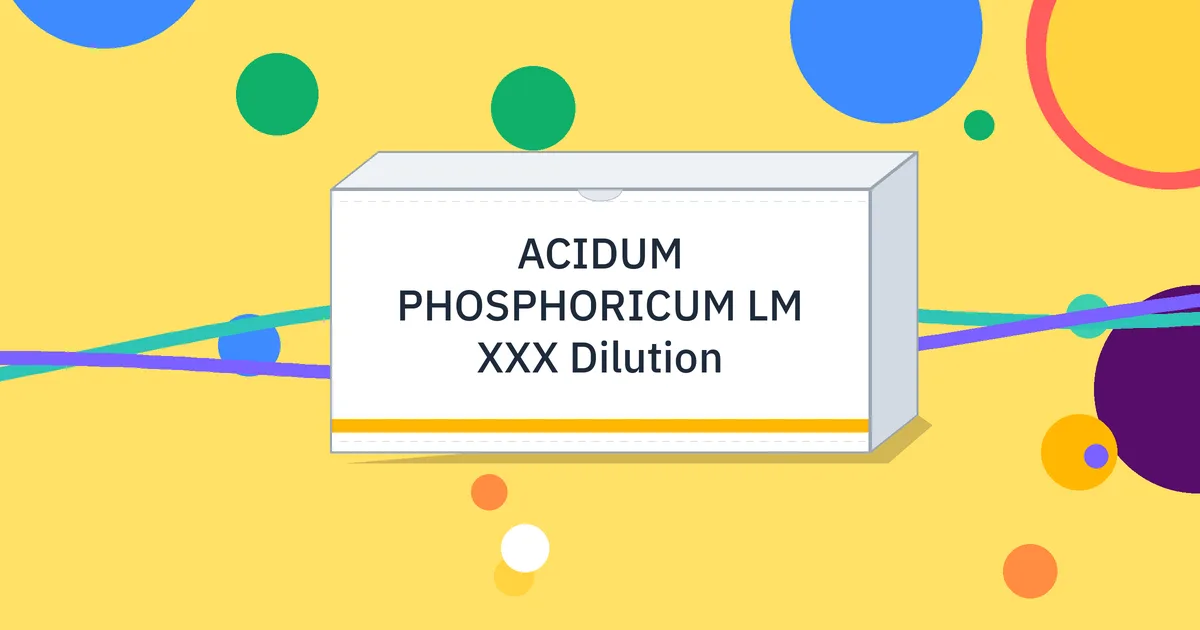 Symbolbild: Packung mit der Aufschrift ACIDUM PHOSPHORICUM LM XXX Dilution (PZN 02673424) – Verfügbarkeit und Bezug in Apotheken in Frankfurt am Main