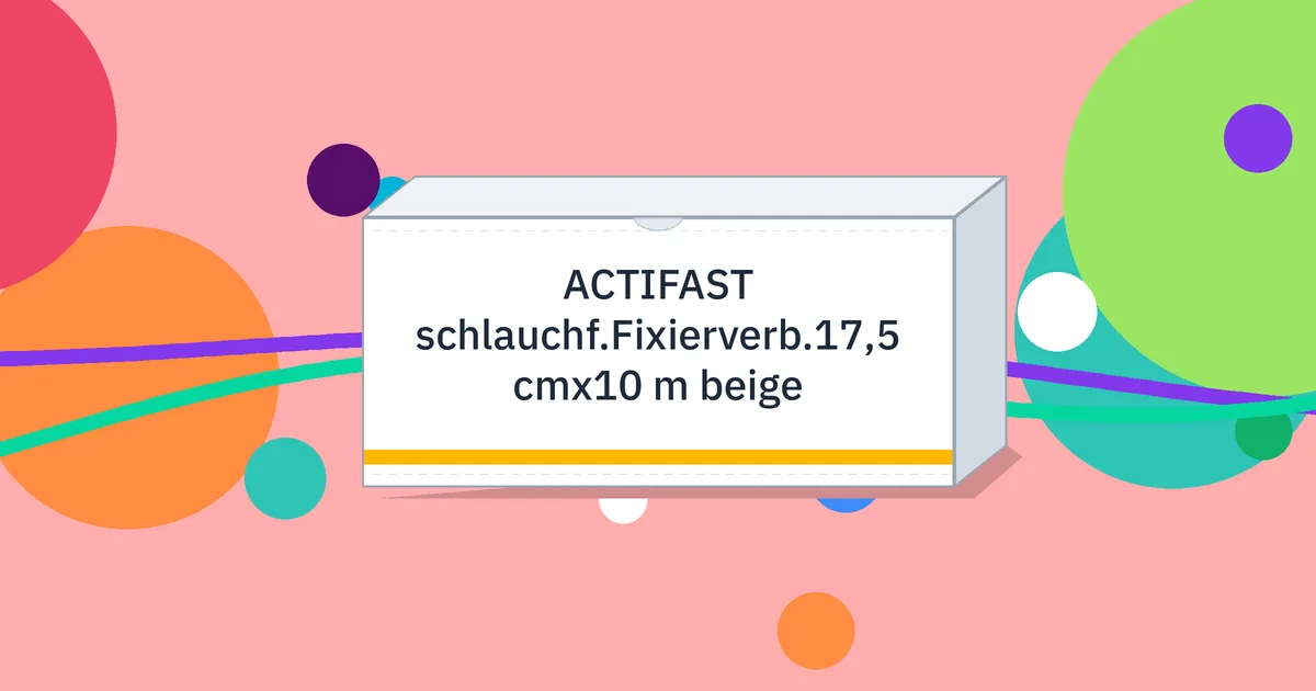 Symbolbild: Packung mit der Aufschrift ACTIFAST schlauchf.Fixierverb.17,5 cmx10 m beige (PZN 19151569) – Verfügbarkeit und Bezug in Apotheken in Frankfurt am Main