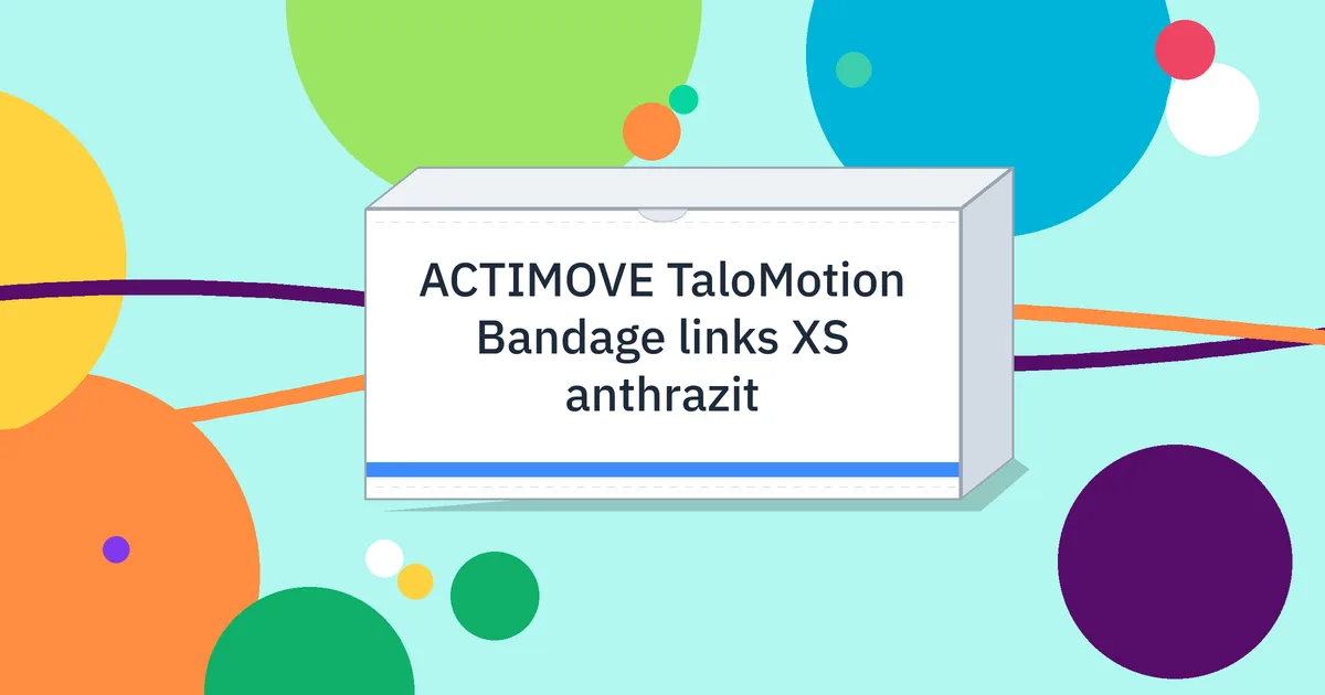 Symbolbild: Packung mit der Aufschrift ACTIMOVE TaloMotion Bandage links XS anthrazit (PZN 17948766) – Verfügbarkeit und Bezug in Apotheken in Frankfurt am Main