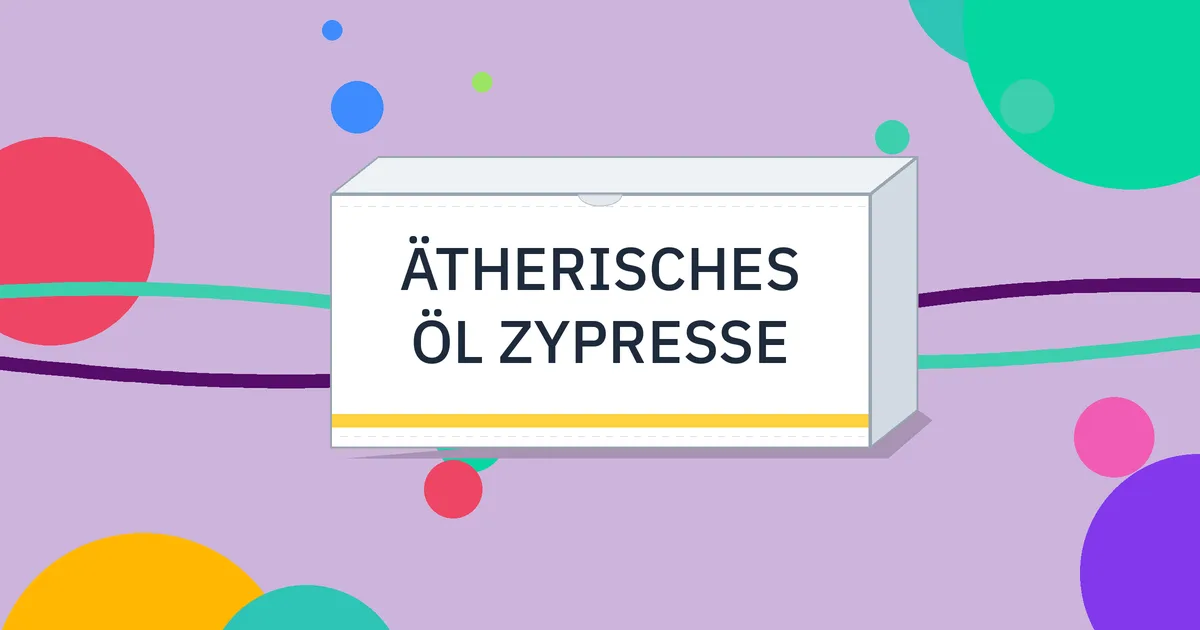 Symbolbild: Packung mit der Aufschrift ÄTHERISCHES ÖL ZYPRESSE (PZN 20026645) – Verfügbarkeit und Bezug in Apotheken in Frankfurt am Main