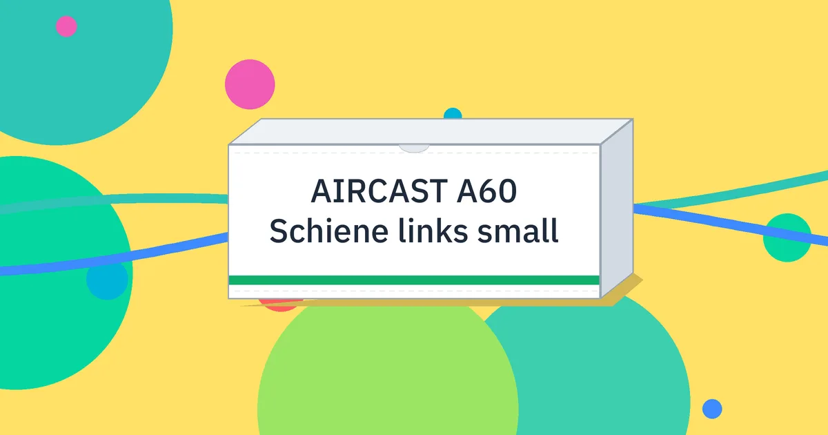 Symbolbild: Packung mit der Aufschrift AIRCAST A60 Schiene links small (PZN 02586091) – Verfügbarkeit und Bezug in Apotheken in Frankfurt am Main