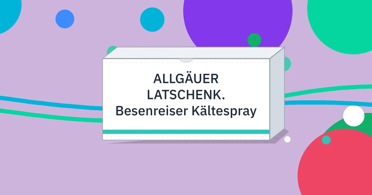 Symbolbild: Packung mit der Aufschrift ALLGÄUER LATSCHENK. Besenreiser Kältespray (PZN 18440343) – Verfügbarkeit und Bezug in Apotheken in Frankfurt am Main