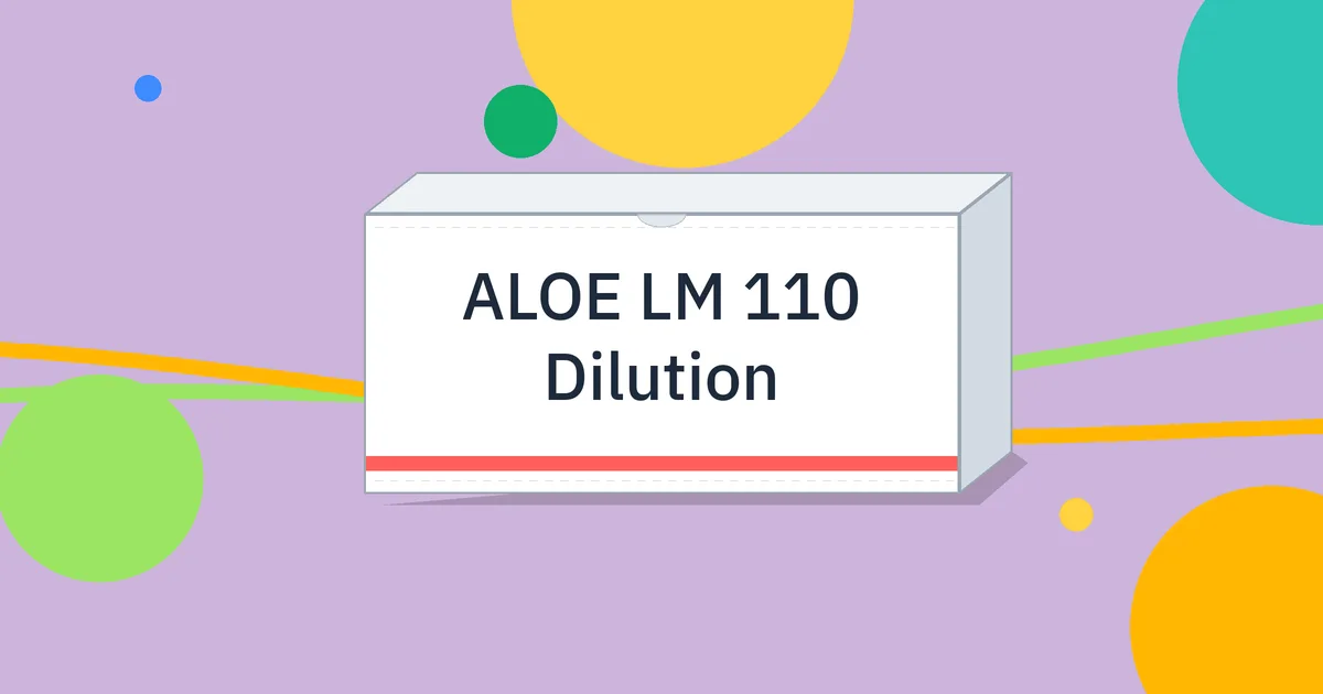 Symbolbild: Packung mit der Aufschrift ALOE LM 110 Dilution (PZN 12757820) – Verfügbarkeit und Bezug in Apotheken in Frankfurt am Main