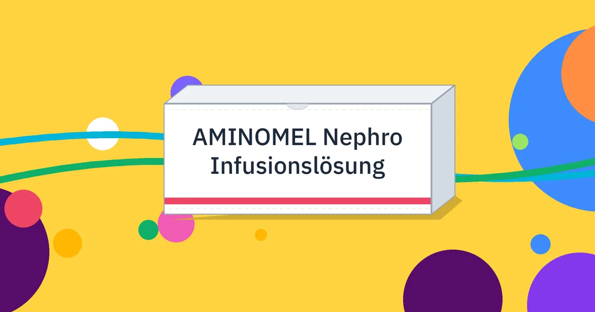 Symbolbild: Packung mit der Aufschrift AMINOMEL Nephro Infusionslösung (PZN 02778726) – Verfügbarkeit und Bezug in Apotheken in Frankfurt am Main