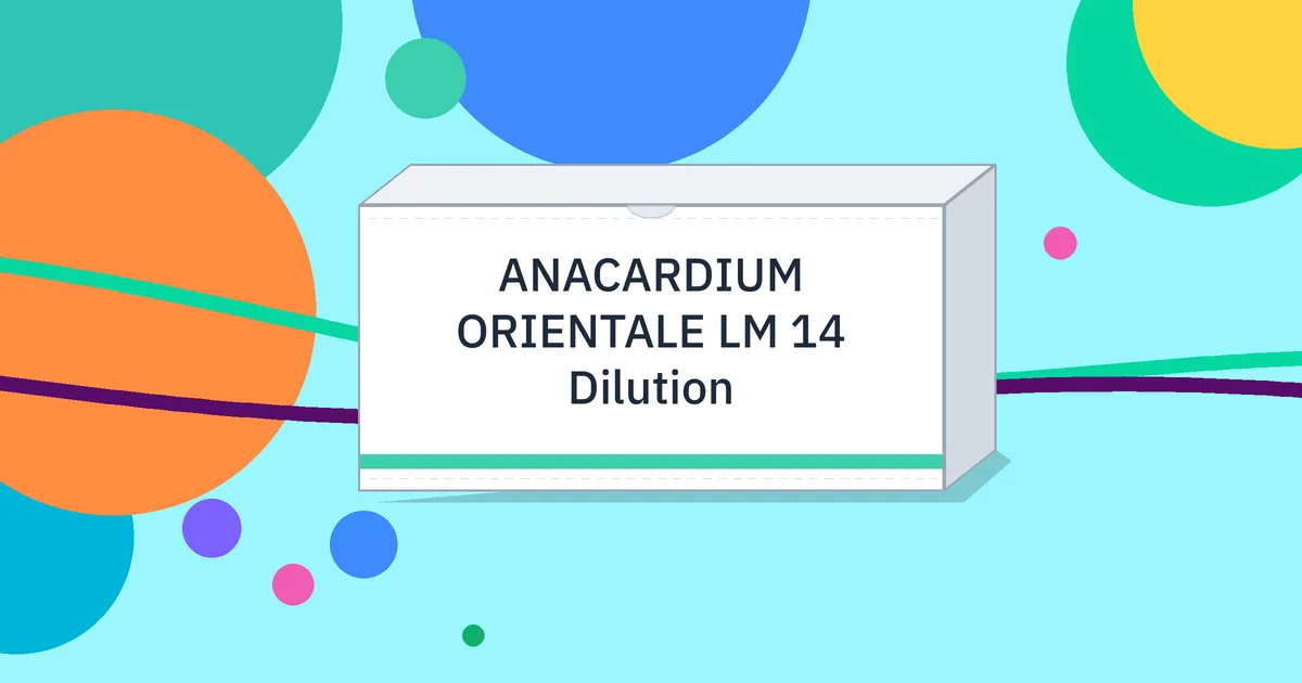 Symbolbild: Packung mit der Aufschrift ANACARDIUM ORIENTALE LM 14 Dilution (PZN 12761997) – Verfügbarkeit und Bezug in Apotheken in Frankfurt am Main