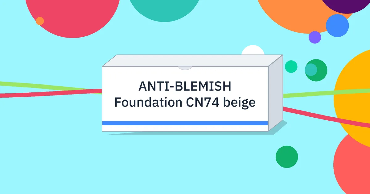 Symbolbild: Packung mit der Aufschrift ANTI-BLEMISH Foundation CN74 beige (PZN 19153835) – Verfügbarkeit und Bezug in Apotheken in Frankfurt am Main