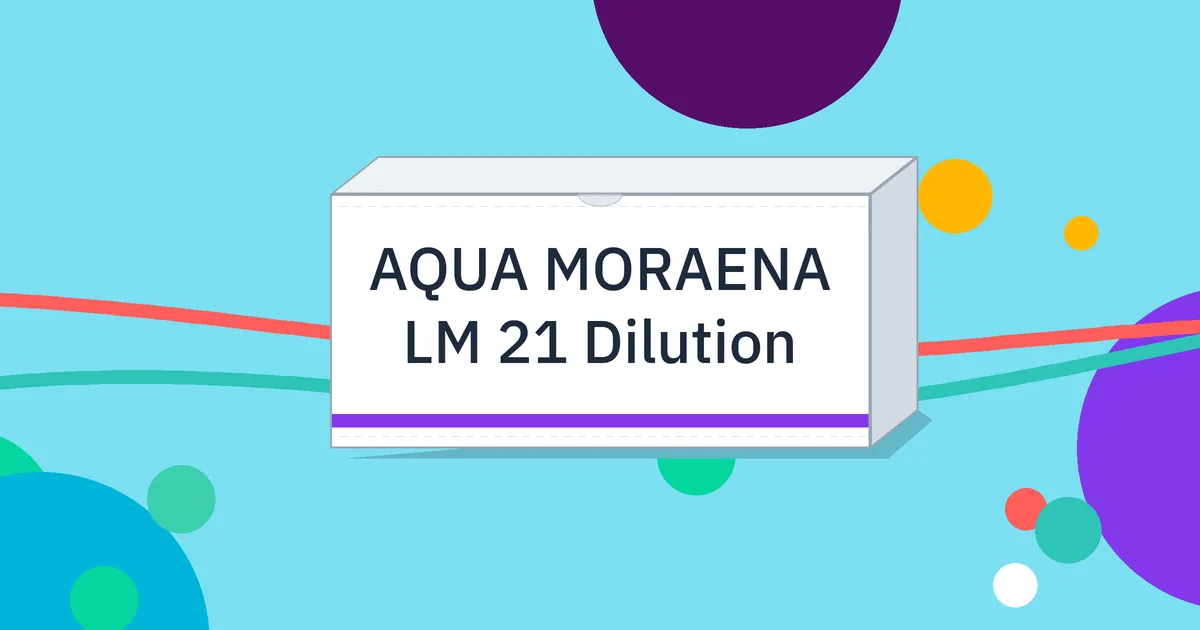 Symbolbild: Packung mit der Aufschrift AQUA MORAENA LM 21 Dilution (PZN 13755467) – Verfügbarkeit und Bezug in Apotheken in Frankfurt am Main