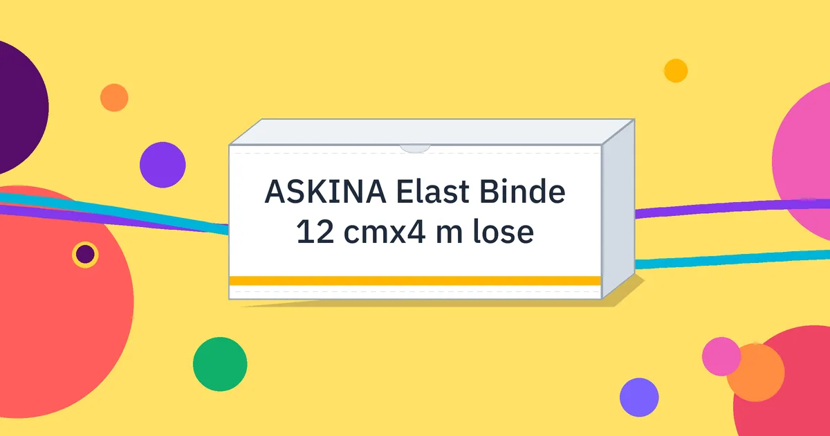 Symbolbild: Packung mit der Aufschrift ASKINA Elast Binde 12 cmx4 m lose (PZN 06158357) – Verfügbarkeit und Bezug in Apotheken in Frankfurt am Main