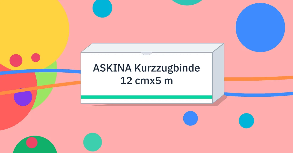 Symbolbild: Packung mit der Aufschrift ASKINA Kurzzugbinde 12 cmx5 m (PZN 09914894) – Verfügbarkeit und Bezug in Apotheken in Frankfurt am Main