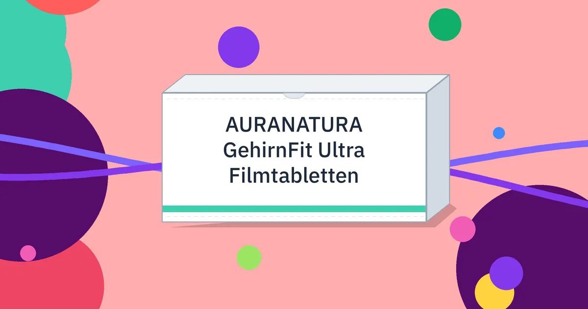 Symbolbild: Packung mit der Aufschrift AURANATURA GehirnFit Ultra Filmtabletten (PZN 14243568) – Verfügbarkeit und Bezug in Apotheken in Frankfurt am Main