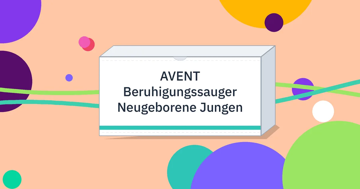 Symbolbild: Packung mit der Aufschrift AVENT Beruhigungssauger Neugeborene Jungen (PZN 10267388) – Verfügbarkeit und Bezug in Apotheken in Frankfurt am Main
