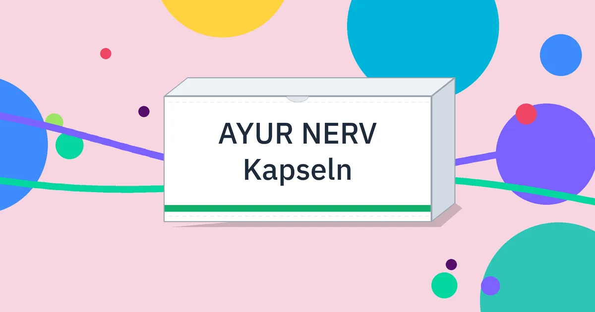 Symbolbild: Packung mit der Aufschrift AYUR NERV Kapseln (PZN 00008591) – Verfügbarkeit und Bezug in Apotheken in Frankfurt am Main