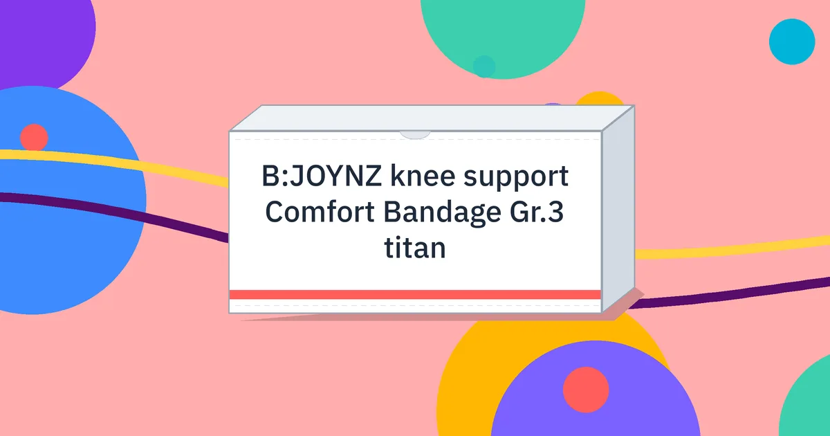 Symbolbild: Packung mit der Aufschrift B:JOYNZ knee support Comfort Bandage Gr.3 titan (PZN 20522321) – Verfügbarkeit und Bezug in Apotheken in Frankfurt am Main