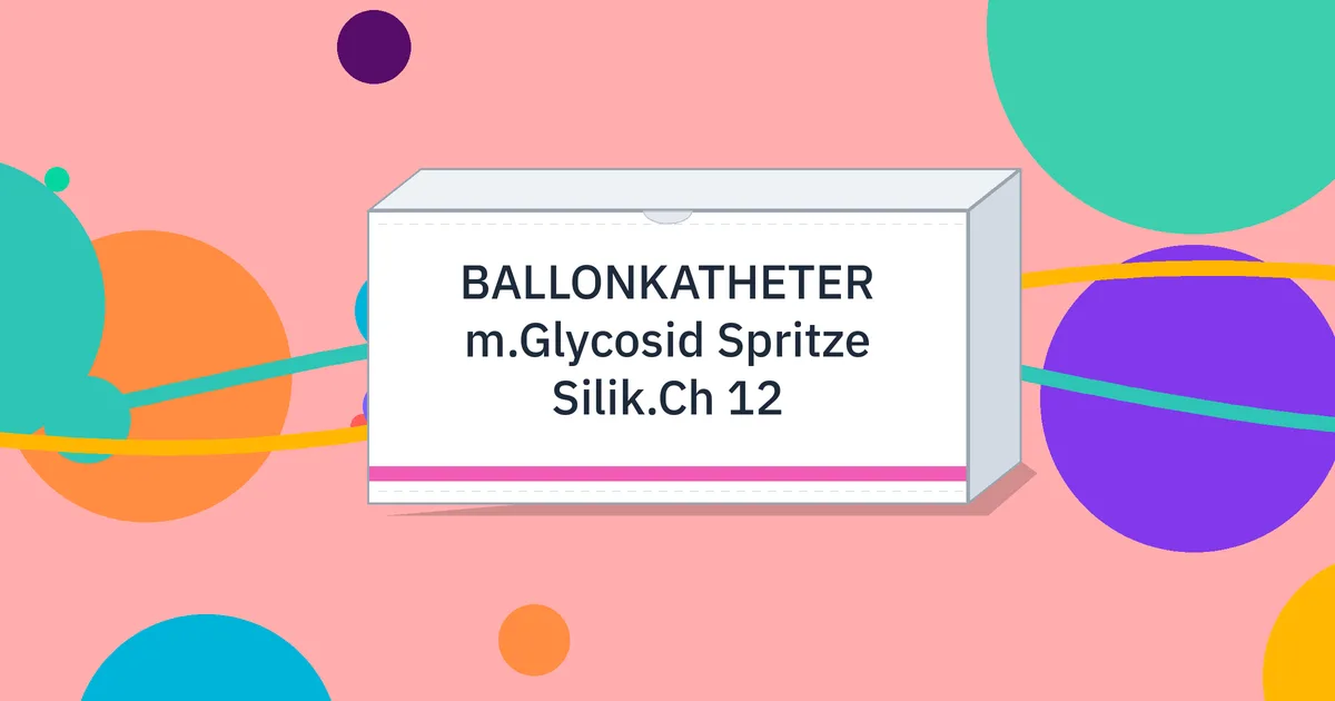 Symbolbild: Packung mit der Aufschrift BALLONKATHETER m.Glycosid Spritze Silik.Ch 12 (PZN 05870409) – Verfügbarkeit und Bezug in Apotheken in Frankfurt am Main