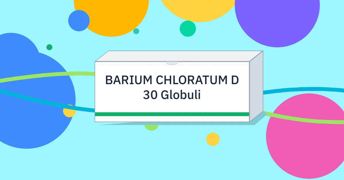 Symbolbild: Packung mit der Aufschrift BARIUM CHLORATUM D 30 Globuli (PZN 16695145) – Verfügbarkeit und Bezug in Apotheken in Frankfurt am Main