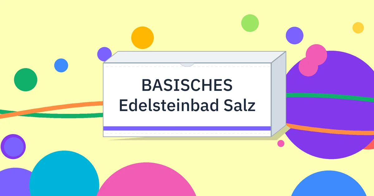 Symbolbild: Packung mit der Aufschrift BASISCHES Edelsteinbad Salz (PZN 12371888) – Verfügbarkeit und Bezug in Apotheken in Frankfurt am Main