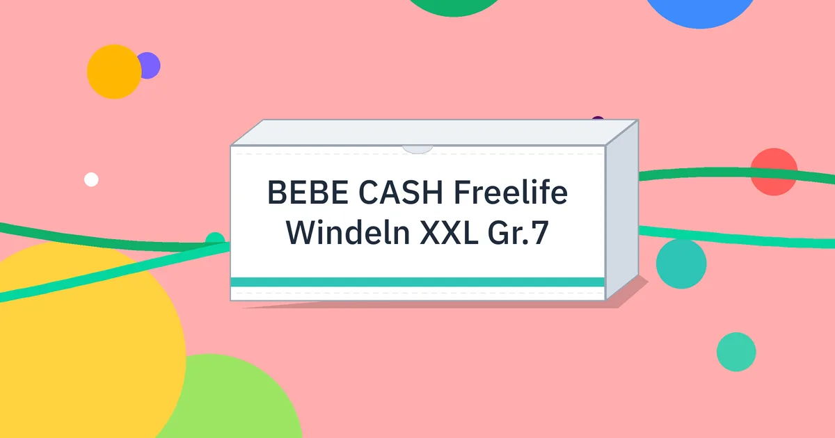 Symbolbild: Packung mit der Aufschrift BEBE CASH Freelife Windeln XXL Gr.7 (PZN 18377076) – Verfügbarkeit und Bezug in Apotheken in Frankfurt am Main