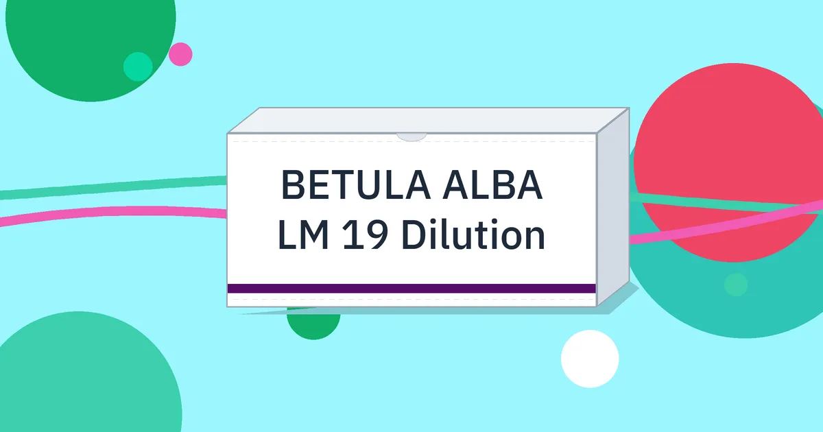 Symbolbild: Packung mit der Aufschrift BETULA ALBA LM 19 Dilution (PZN 12793885) – Verfügbarkeit und Bezug in Apotheken in Frankfurt am Main
