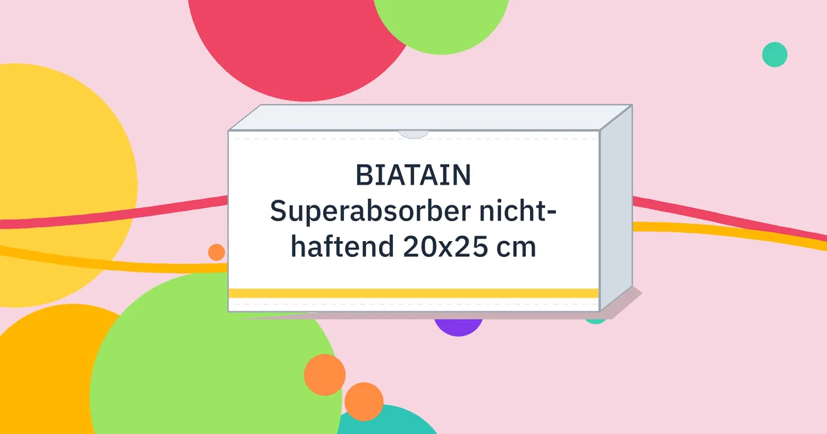 Symbolbild: Packung mit der Aufschrift BIATAIN Superabsorber nicht-haftend 20x25 cm (PZN 20365821) – Verfügbarkeit und Bezug in Apotheken in Frankfurt am Main