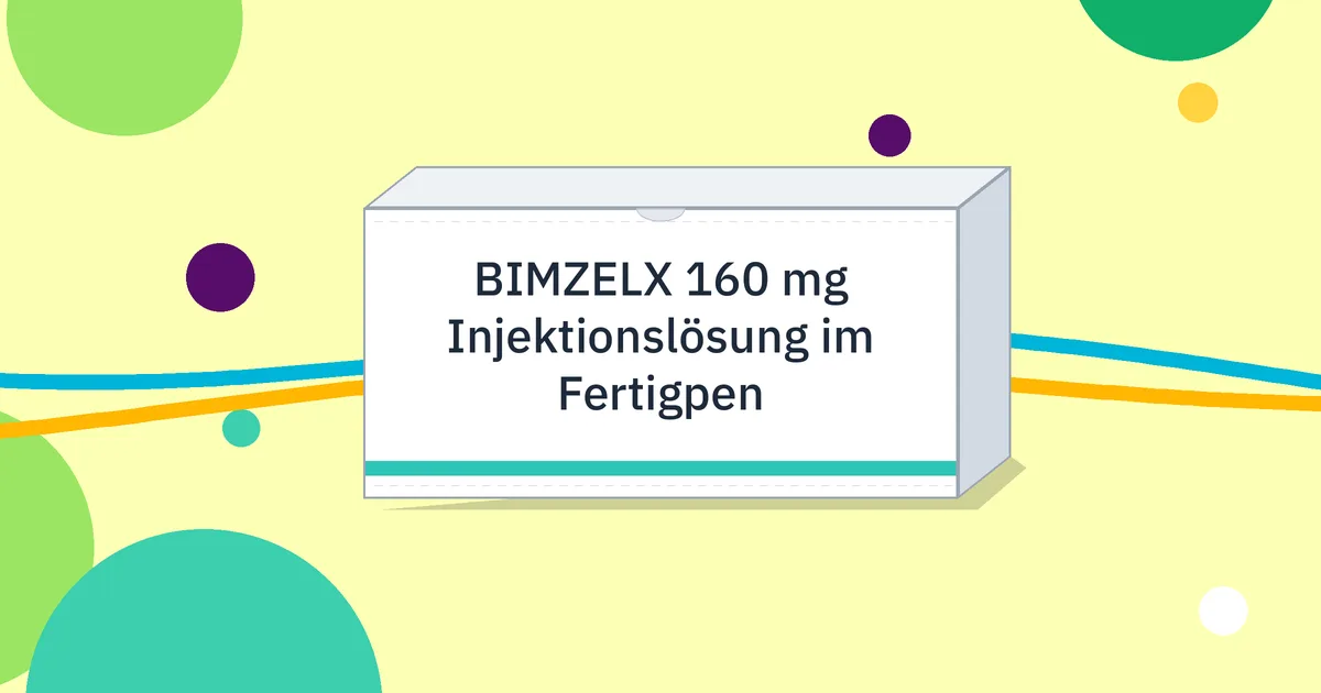 Symbolbild: Packung mit der Aufschrift BIMZELX 160 mg Injektionslösung im Fertigpen (PZN 18493233) – Verfügbarkeit und Bezug in Apotheken in Frankfurt am Main
