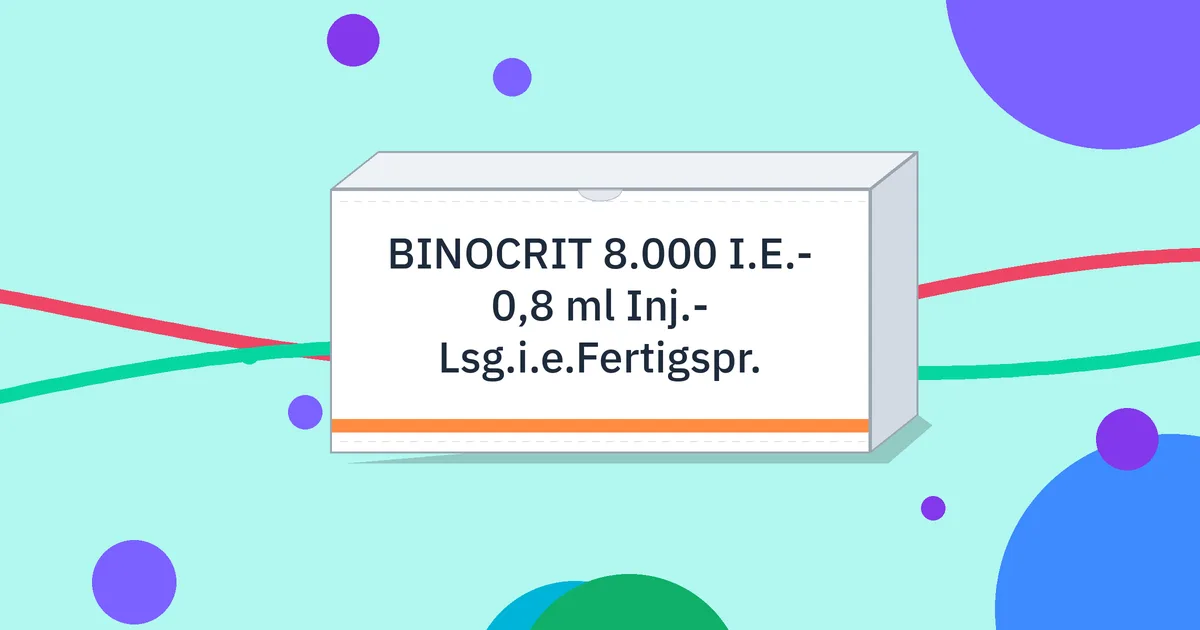 Symbolbild: Packung mit der Aufschrift BINOCRIT 8.000 I.E.-0,8 ml Inj.-Lsg.i.e.Fertigspr. (PZN 18221078) – Verfügbarkeit und Bezug in Apotheken in Frankfurt am Main