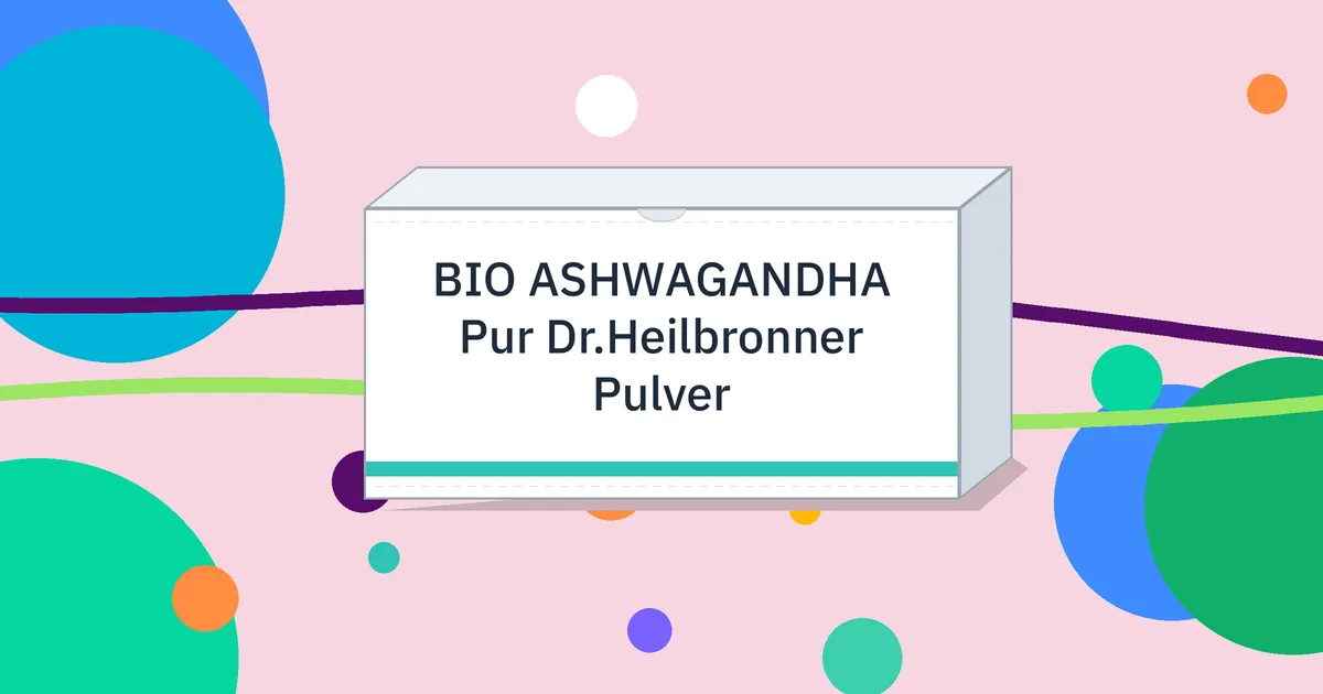 Symbolbild: Packung mit der Aufschrift BIO ASHWAGANDHA Pur Dr.Heilbronner Pulver (PZN 19461726) – Verfügbarkeit und Bezug in Apotheken in Frankfurt am Main