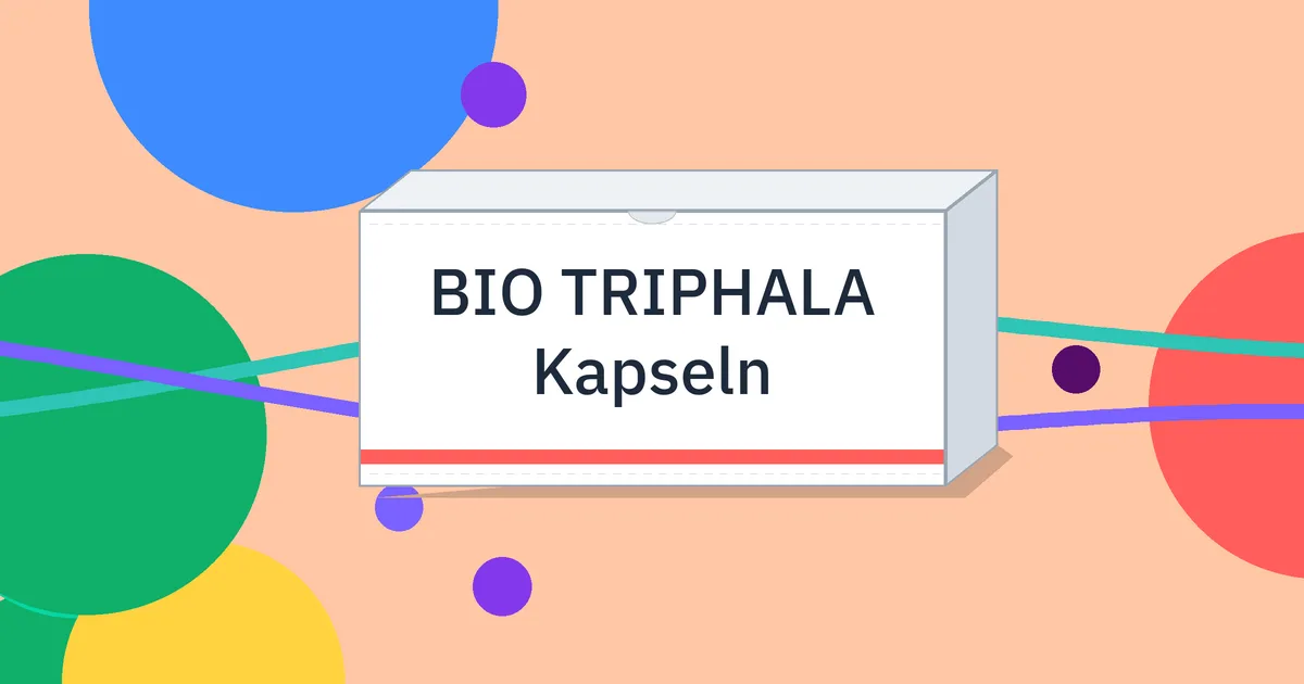 Symbolbild: Packung mit der Aufschrift BIO TRIPHALA Kapseln (PZN 16707374) – Verfügbarkeit und Bezug in Apotheken in Frankfurt am Main