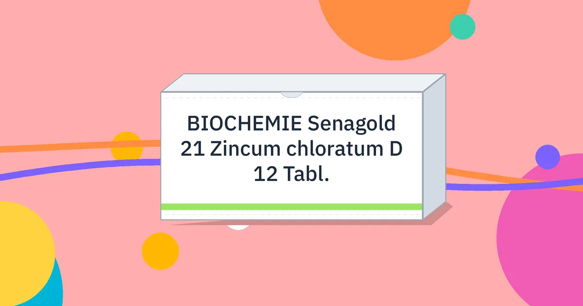 Symbolbild: Packung mit der Aufschrift BIOCHEMIE Senagold 21 Zincum chloratum D 12 Tabl. (PZN 07544536) – Verfügbarkeit und Bezug in Apotheken in Frankfurt am Main