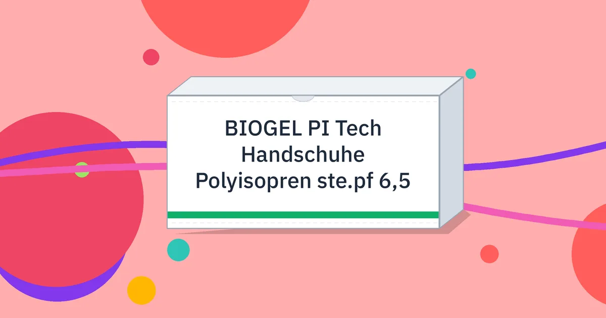 Symbolbild: Packung mit der Aufschrift BIOGEL PI Tech Handschuhe Polyisopren ste.pf 6,5 (PZN 20866629) – Verfügbarkeit und Bezug in Apotheken in Frankfurt am Main