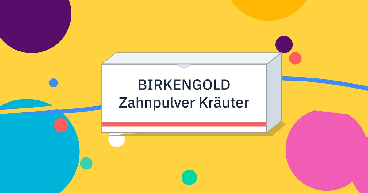 Symbolbild: Packung mit der Aufschrift BIRKENGOLD Zahnpulver Kräuter (PZN 19290561) – Verfügbarkeit und Bezug in Apotheken in Frankfurt am Main