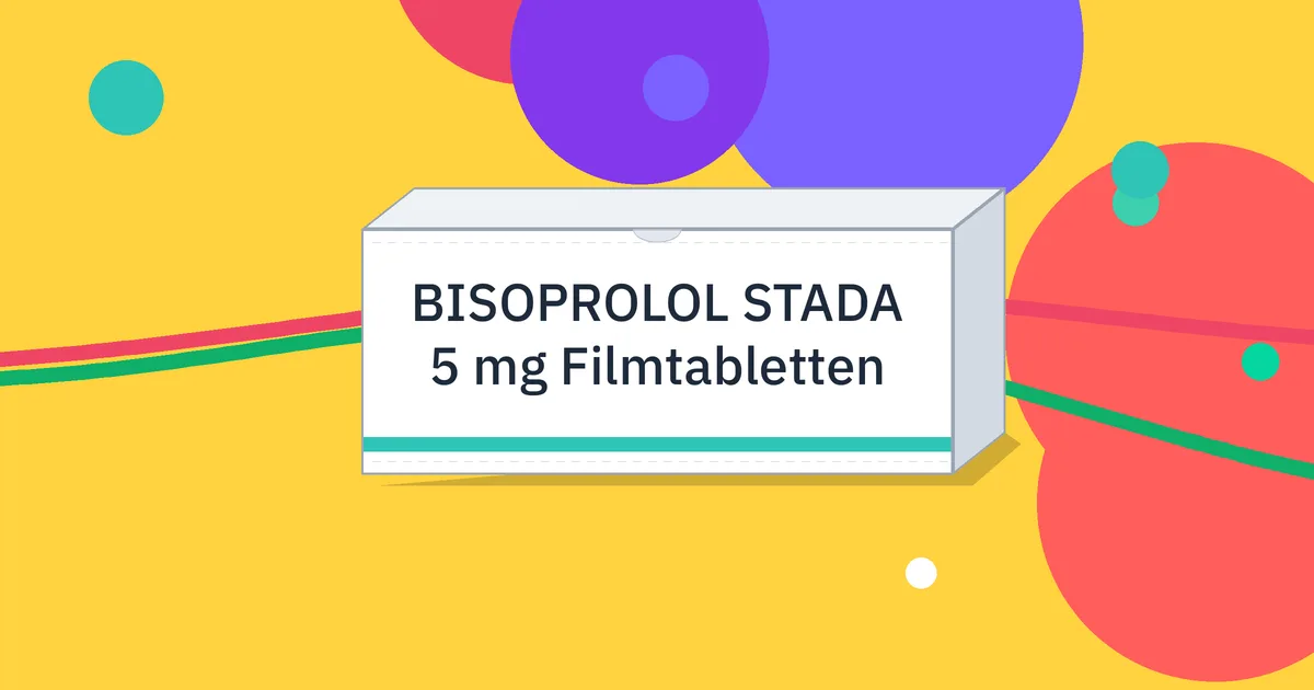 Symbolbild: Packung mit der Aufschrift BISOPROLOL STADA 5 mg Filmtabletten (PZN 07555161) – Verfügbarkeit und Bezug in Apotheken in Frankfurt am Main