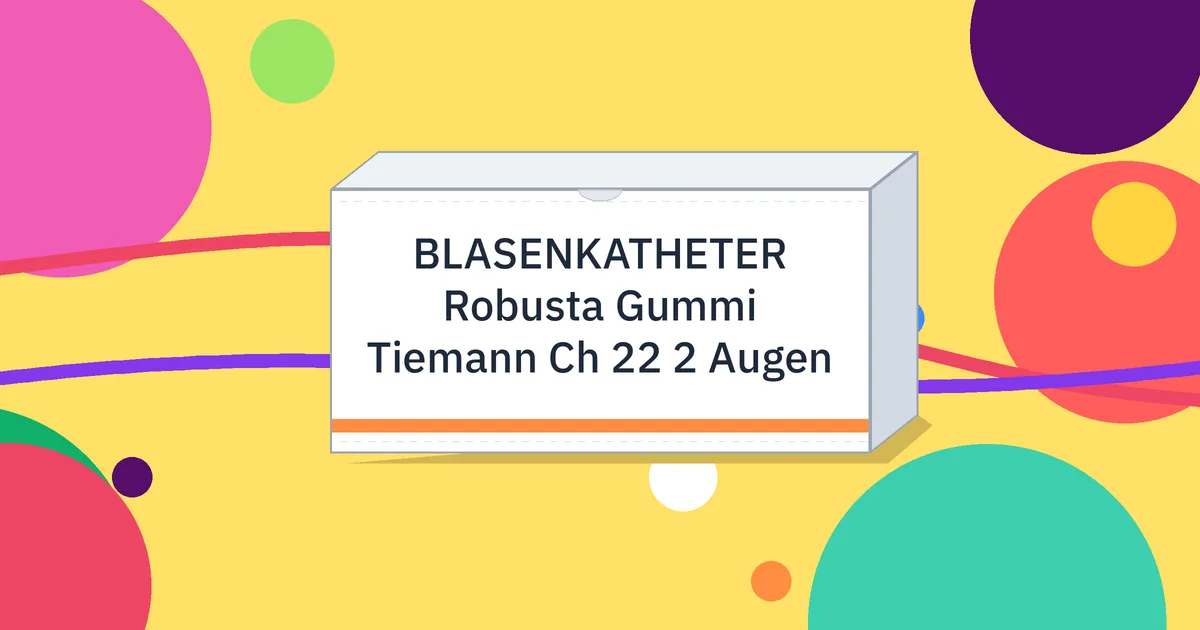 Symbolbild: Packung mit der Aufschrift BLASENKATHETER Robusta Gummi Tiemann Ch 22 2 Augen (PZN 09740543) – Verfügbarkeit und Bezug in Apotheken in Frankfurt am Main