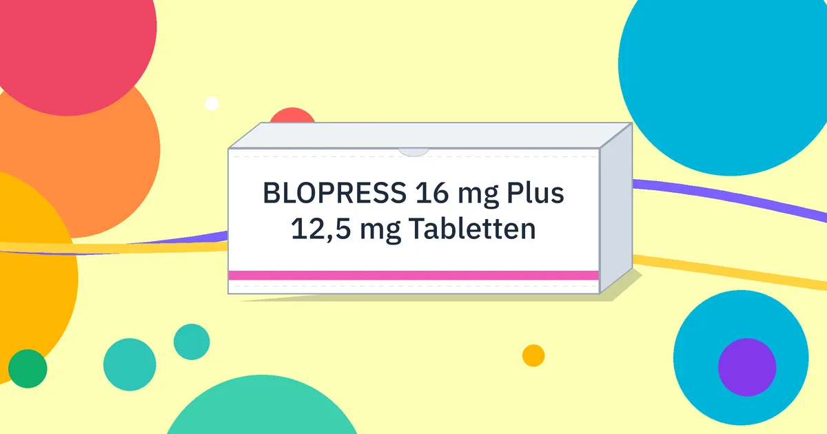 Symbolbild: Packung mit der Aufschrift BLOPRESS 16 mg Plus 12,5 mg Tabletten (PZN 16679560) – Verfügbarkeit und Bezug in Apotheken in Frankfurt am Main