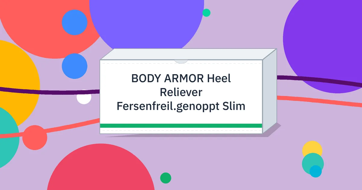 Symbolbild: Packung mit der Aufschrift BODY ARMOR Heel Reliever Fersenfreil.genoppt Slim (PZN 18000911) – Verfügbarkeit und Bezug in Apotheken in Frankfurt am Main