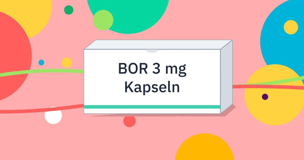 Symbolbild: Packung mit der Aufschrift BOR 3 mg Kapseln (PZN 11731907) – Verfügbarkeit und Bezug in Apotheken in Frankfurt am Main
