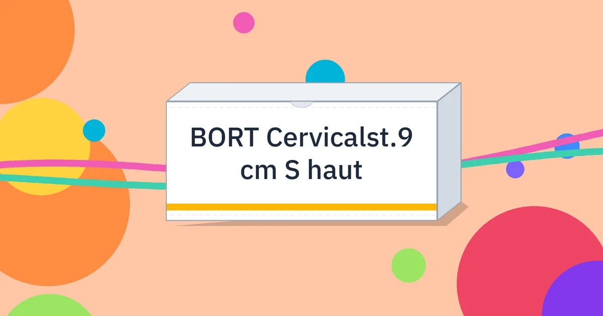 Symbolbild: Packung mit der Aufschrift BORT Cervicalst.9 cm S haut (PZN 06157429) – Verfügbarkeit und Bezug in Apotheken in Frankfurt am Main