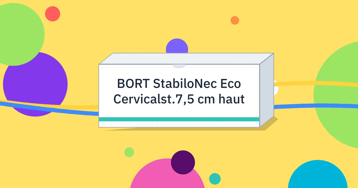 Symbolbild: Packung mit der Aufschrift BORT StabiloNec Eco Cervicalst.7,5 cm haut (PZN 01114941) – Verfügbarkeit und Bezug in Apotheken in Frankfurt am Main