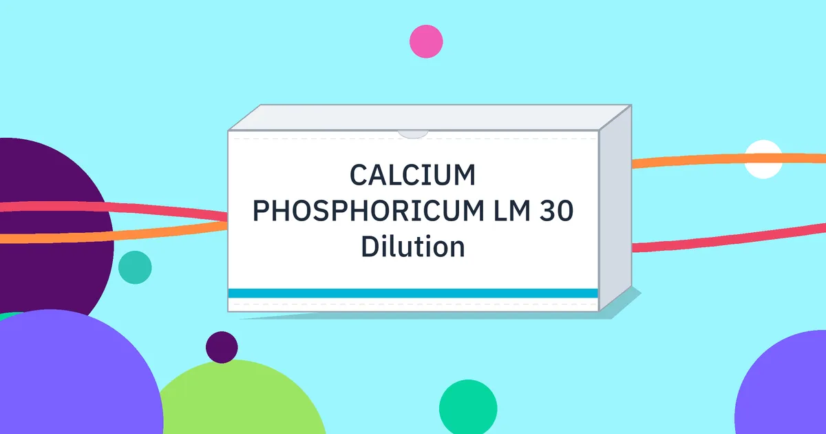 Symbolbild: Packung mit der Aufschrift CALCIUM PHOSPHORICUM LM 30 Dilution (PZN 07539618) – Verfügbarkeit und Bezug in Apotheken in Frankfurt am Main